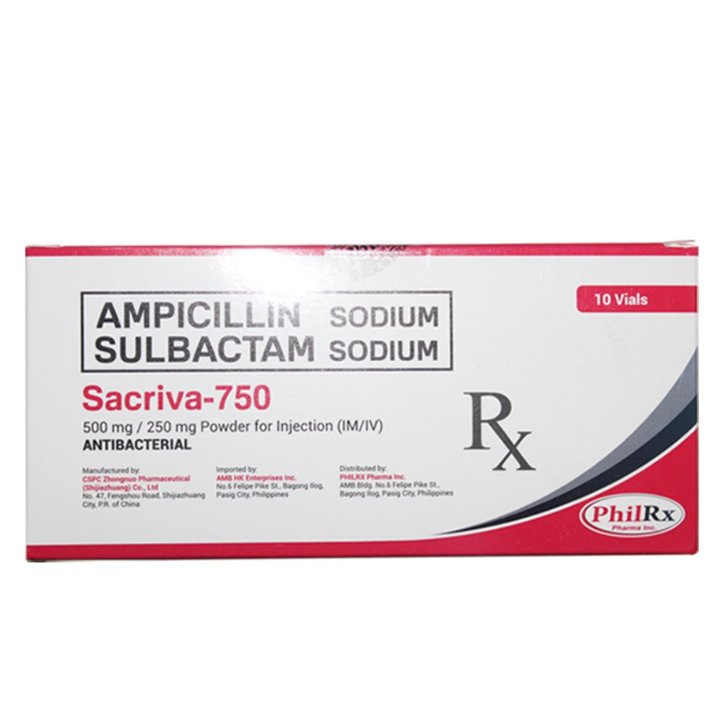 SACRIVA-750 Ampicillin Sodium / Sulbactam Sodium 500mg / 250mg Powder ...